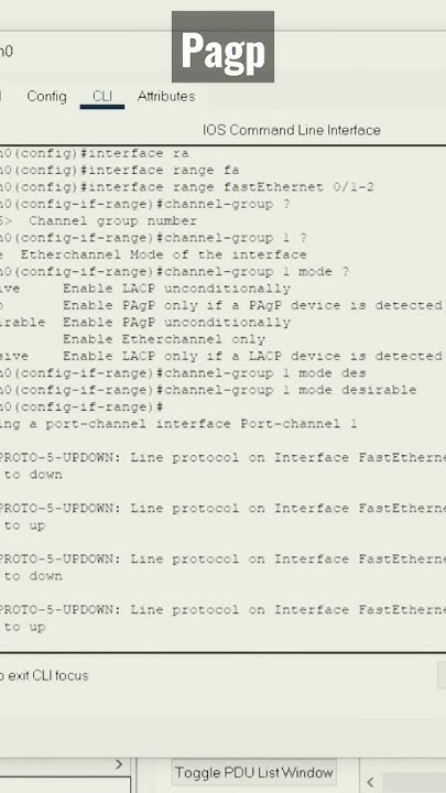 Port Aggregation Protocol (PAGP) Configuration in Packet Tracer ...