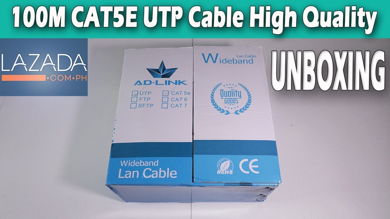 Ad-Link Cat5E UTP Cable 100M Unboxing and Installing - YouTube