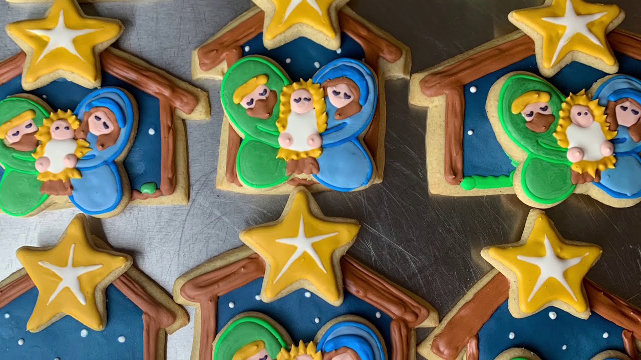 Nativity sugar cookies - YouTube