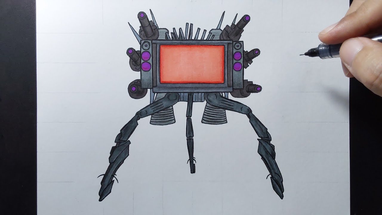 how to draw new upgraded tv strider - YouTube