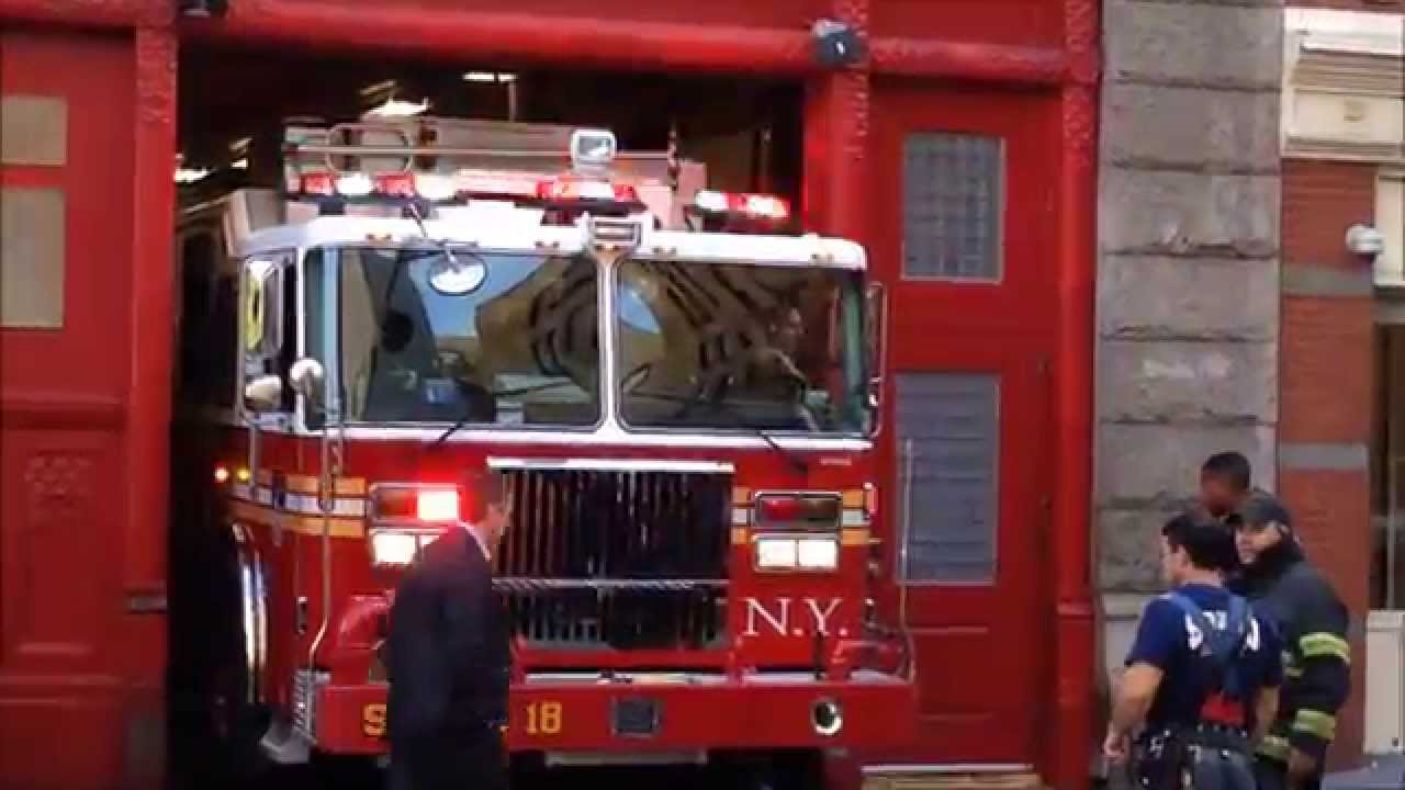 FDNY SQUAD 18 RETURNING TO QUARTERS AFTER EMS RUN IN THE WEST VILLAGE ...