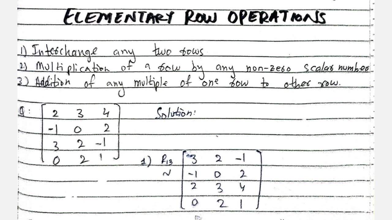 Elementary Row Operation | Finding inverse of a matrix using Linear ...