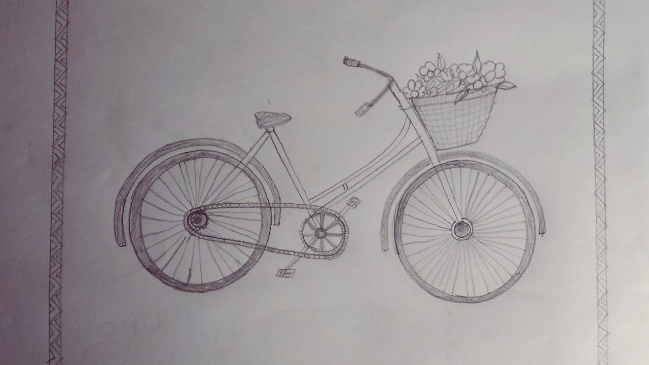 Pencil drawing ️( bicycle drawing) - YouTube