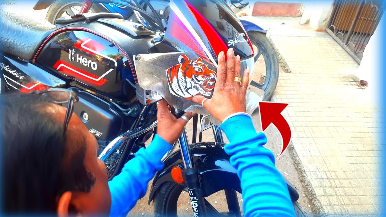 Hero Splendor Plus Visor Modification 😱 / Splendor Bike Visor Scratch ...