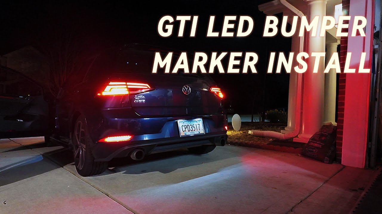 MK7 GTI rear led bumper reflector install - YouTube