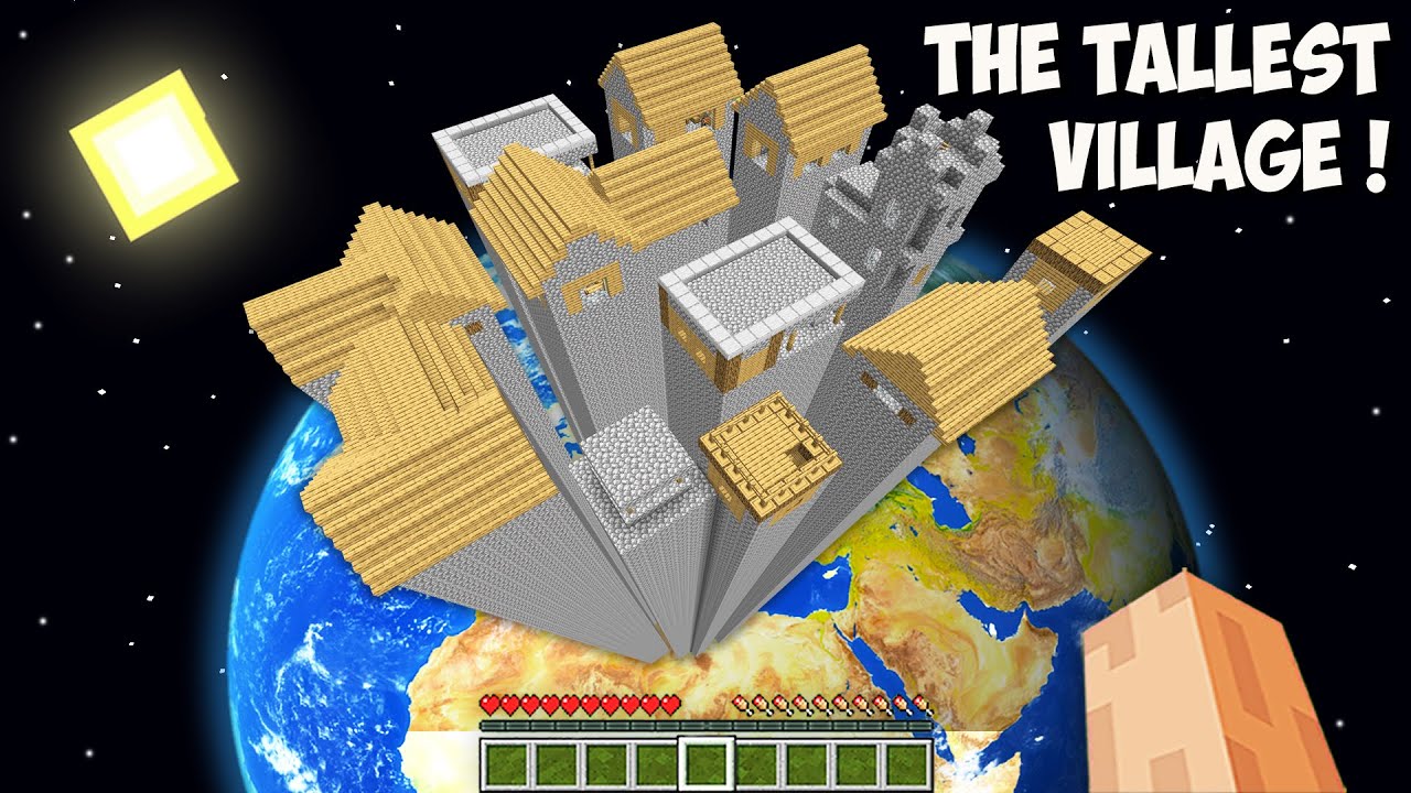 I found THE TALLEST GIANT VILLAGE on THIS PLANET in Minecraft! This is ...