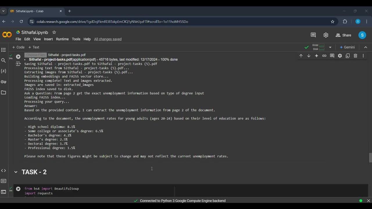 Sithafal Hackathon Task1 and Task2 || RAG PIPELINE || By VALIPIREDDY KATYAYANI - YouTube