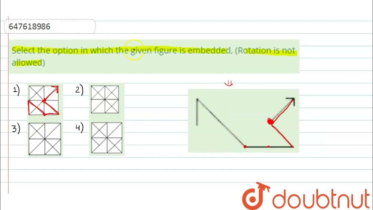 Select the option in which the given figure is embedded, (Rotation is ...