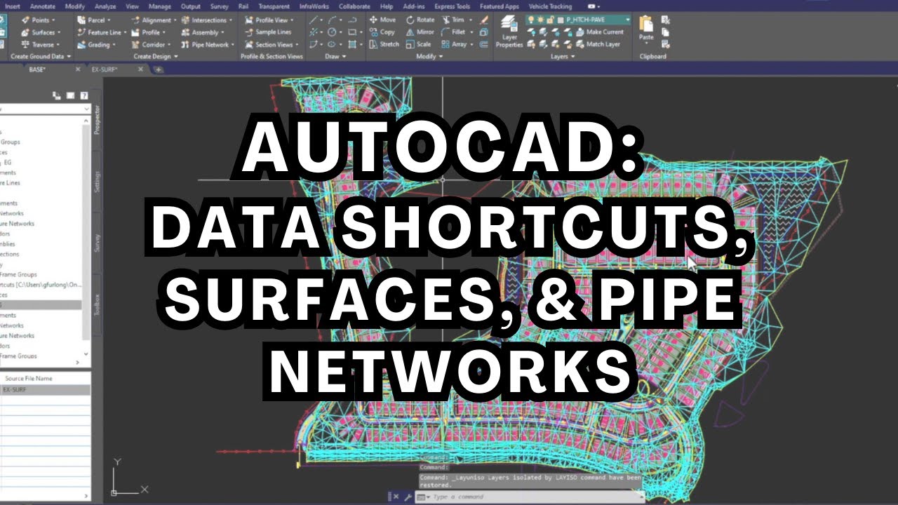 AutoCAD Civil 3D: Master Data Shortcuts, Surfaces & Pipes - YouTube