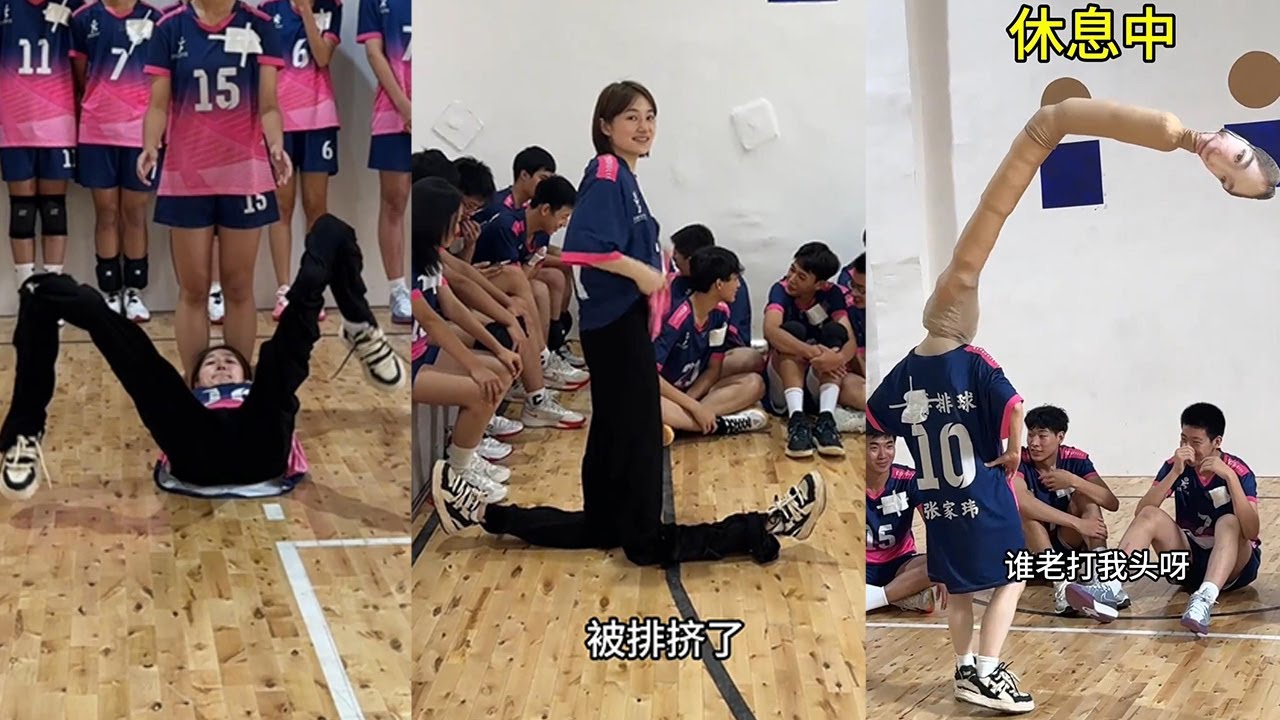 【Zhou Zhou】Funny Compilation |The awkward moment of playing volleyball🏐 ...