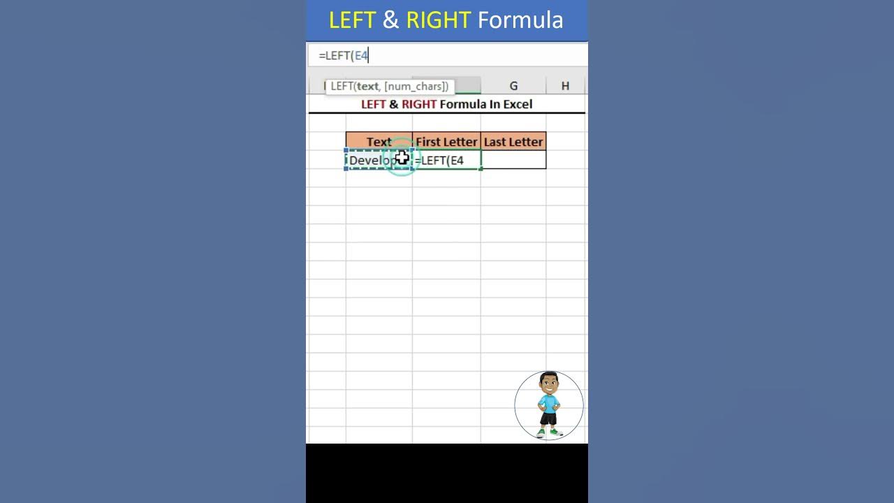 Left Right Formula In Excel Excel Exceltips Shorts Exceltutorial Msexcel Microsoftexcel