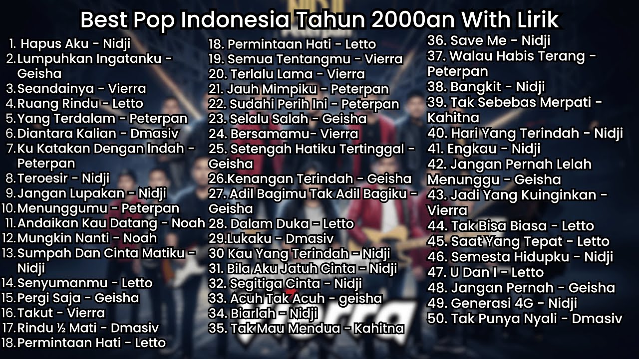 BEST LAGU POP INDONESIA 2000-an WITH LIRIK - YouTube