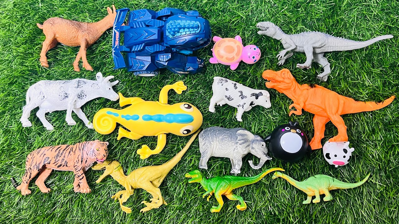 2:53 Minutes Satisfying with unboxing animal toys | lizard cow pinguin ...