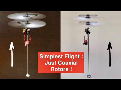 Simplest Vertical Flight with Coaxial Rotors and Dual DC Motors - YouTube