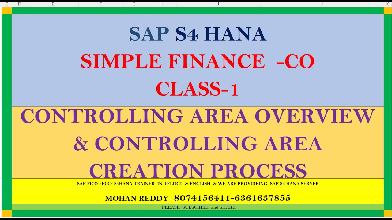 SAP S4 HANA- CONTROLLING MODULE OVER VIEW & CONTROLLING AREA CREATION ...
