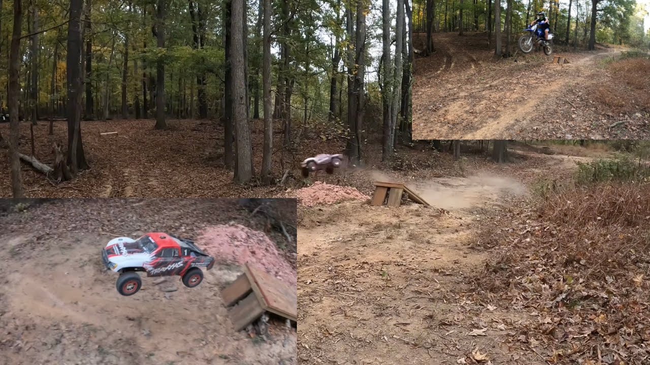 Rc course truck on the new ramp jump and more!!! - YouTube