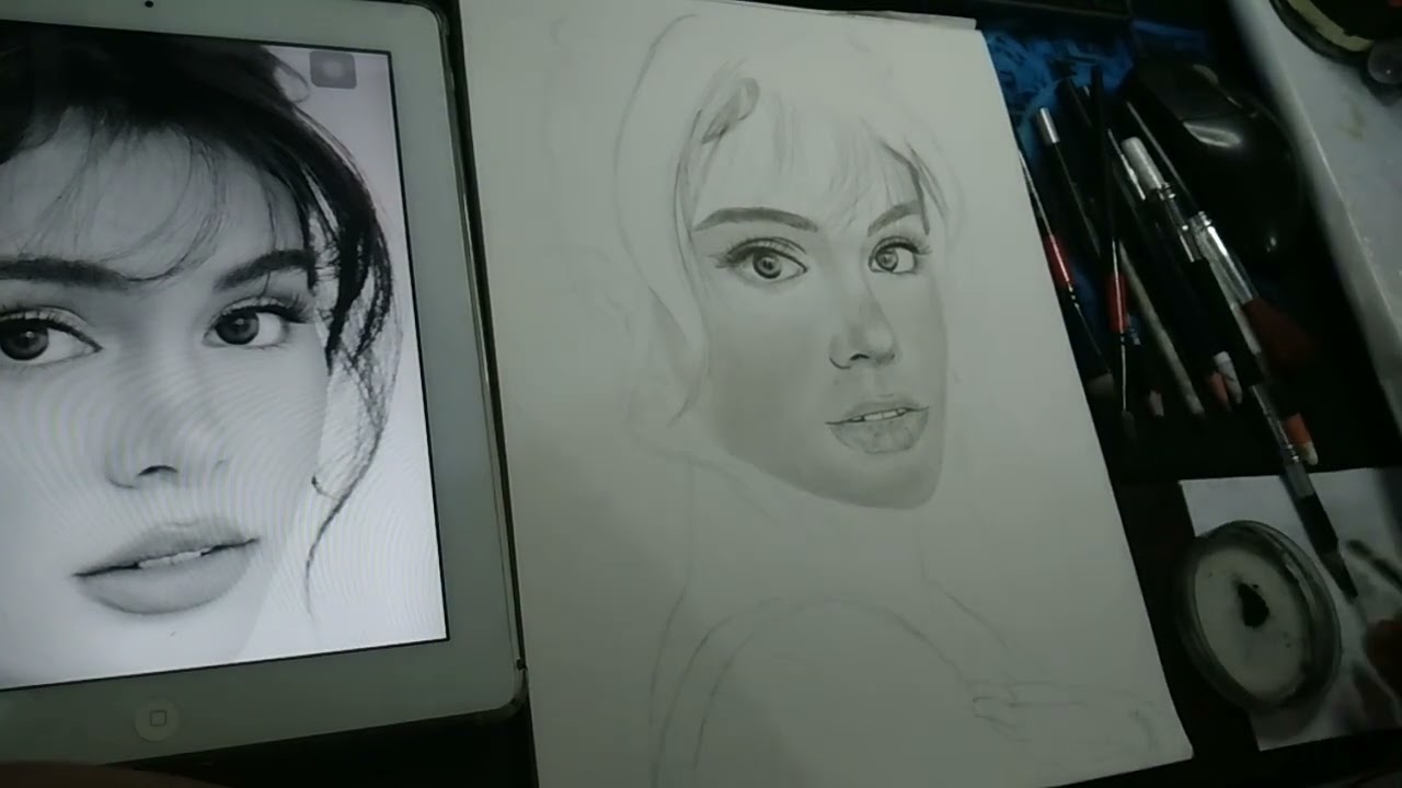 Ivana Alawi | Realistic Drawing | Charcoal | Time Lapse - YouTube
