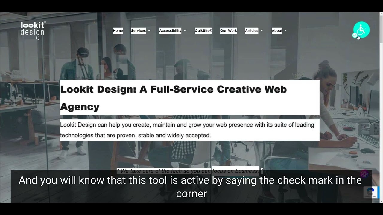 Lookit Accessibility Solution Visual Impairment Profile - YouTube