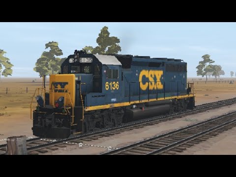 Trainz 3 CSX GP40-2 #6136 pass by - YouTube