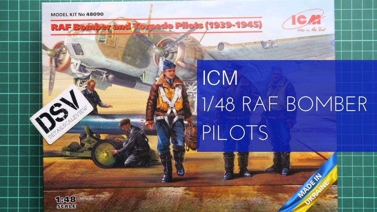 ICM 1/48 RAF Bomber Pilots (48090) Review - YouTube