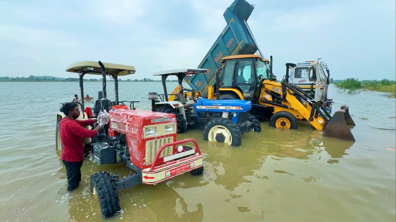 Washing My TATA Dump Truck | Swaraj 855 Fe | New Holland 3630 4x4 | JCB ...