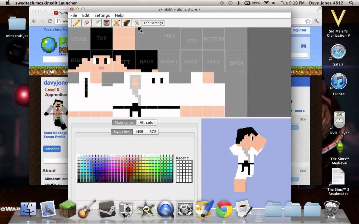 How To Shade MineCraft Skin - YouTube