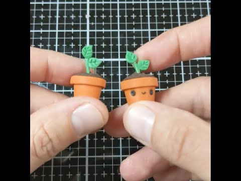 How to make a flower pot out of polymer clay (and kawaii version ...