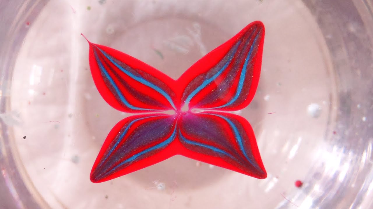 Glitter butterfly water marble tutorial - YouTube