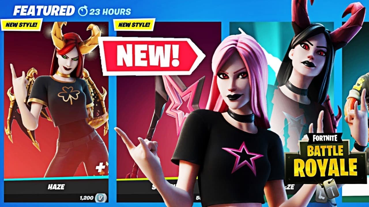 NEW HAZE SKIN STYLES & STARSHOT PICKAXE STYLES NEW FORTNITE ITEM SHOP ...