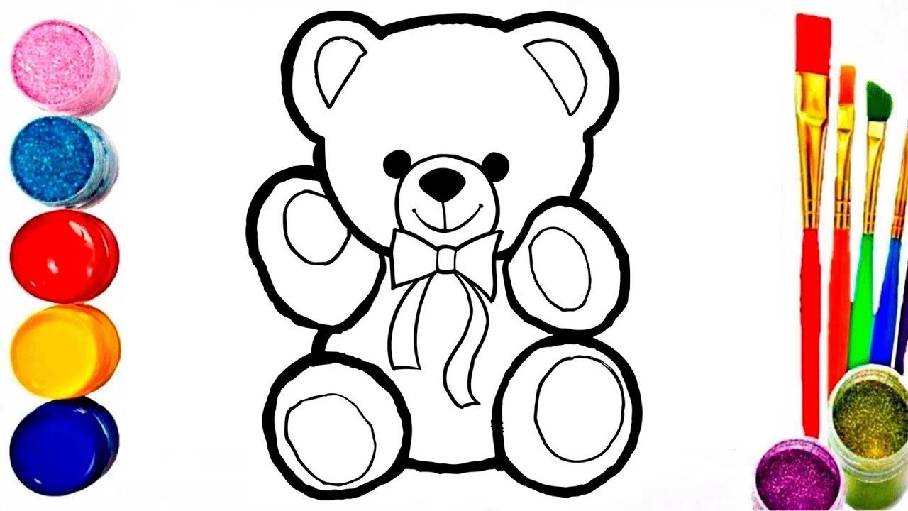 Draw a cute teddy bear || How to draw easy teddy bear for kids - YouTube