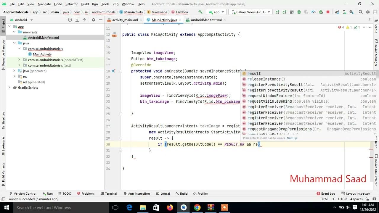 ActivityResultLauncher Java Android | Pick Image From Gallery - YouTube