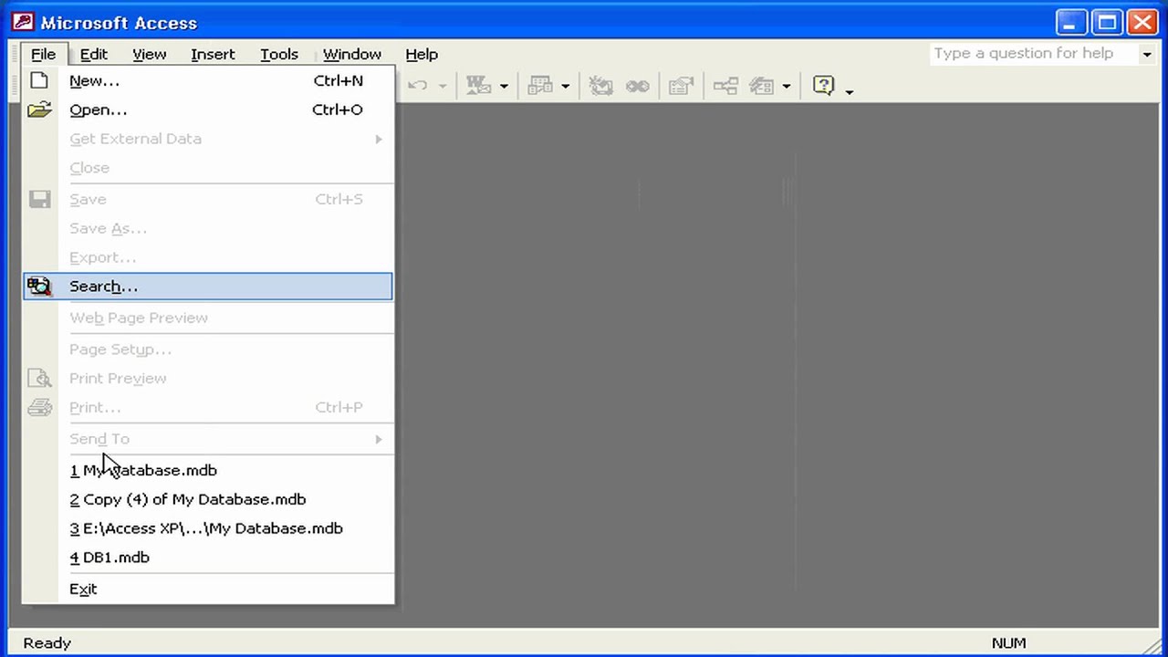 تعين كلمة سر لقاعدة البيانات Access XP - YouTube