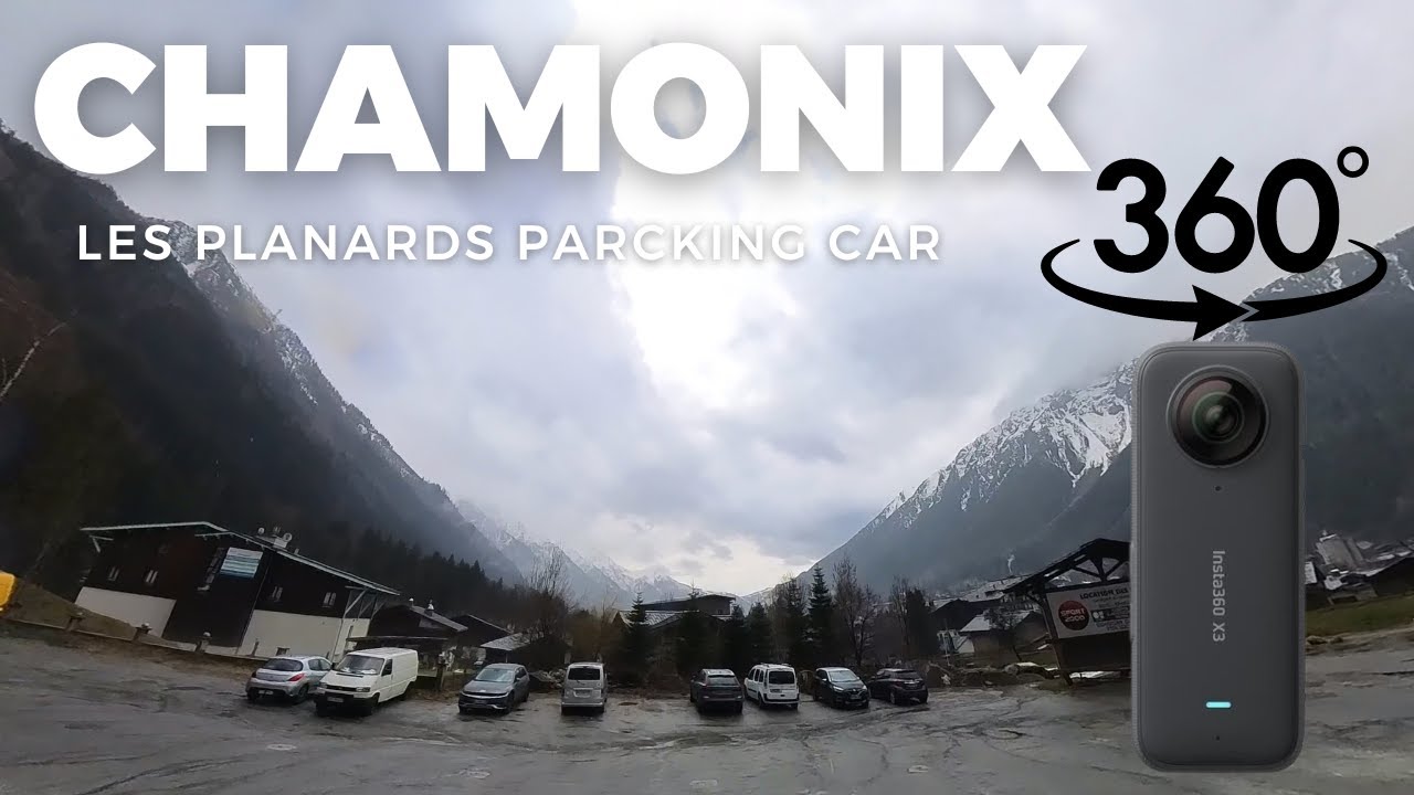 CHAMONIX on LES PLANARDS CAR PARKING insta 360 X3 camera, 4K, Rainy day ...