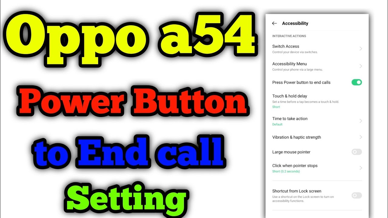 OPPO a54 mein Power button se Call Cut Kaise Kare | oppo a54 me Power ...