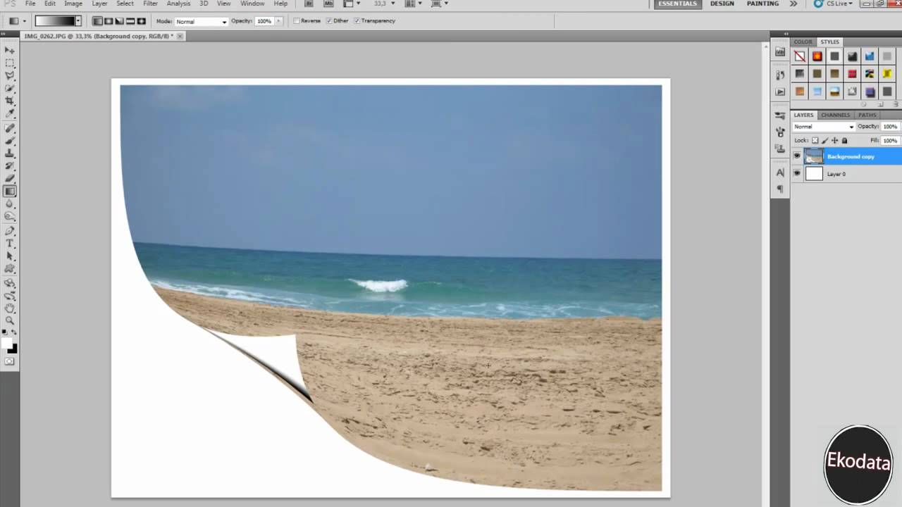 How to make page curl effect Photoshop CS 5 4 3 2 (HD with voice) - YouTube