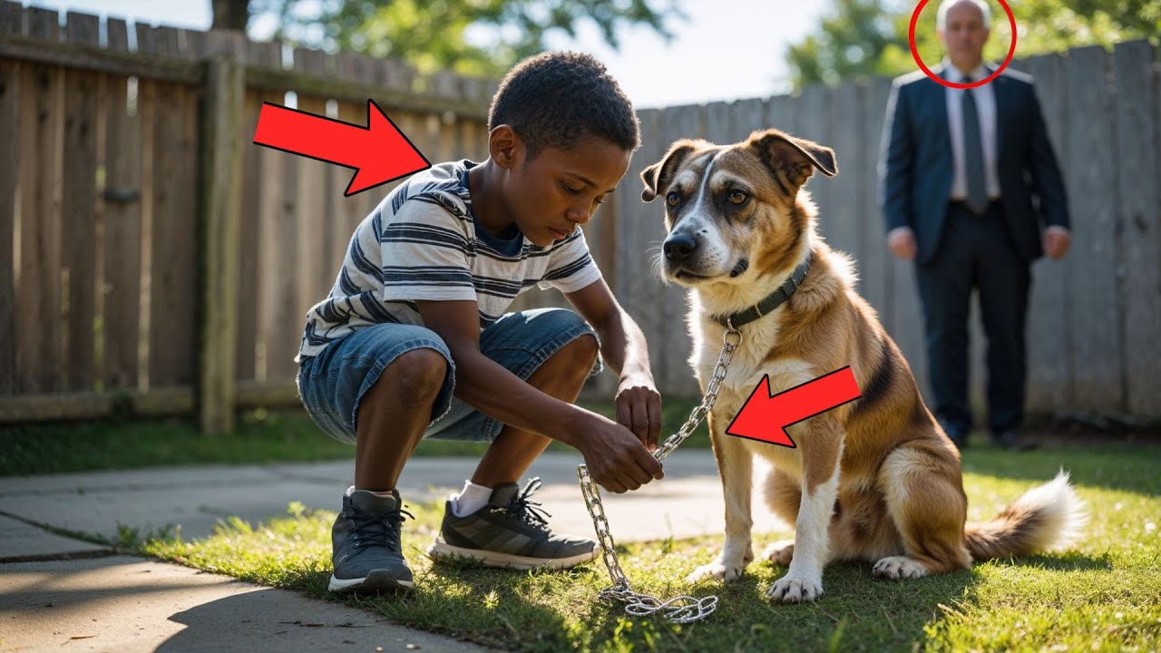 Little Boy Frees Dog from Chain, Next Day a Luxury Car Stops at His ...