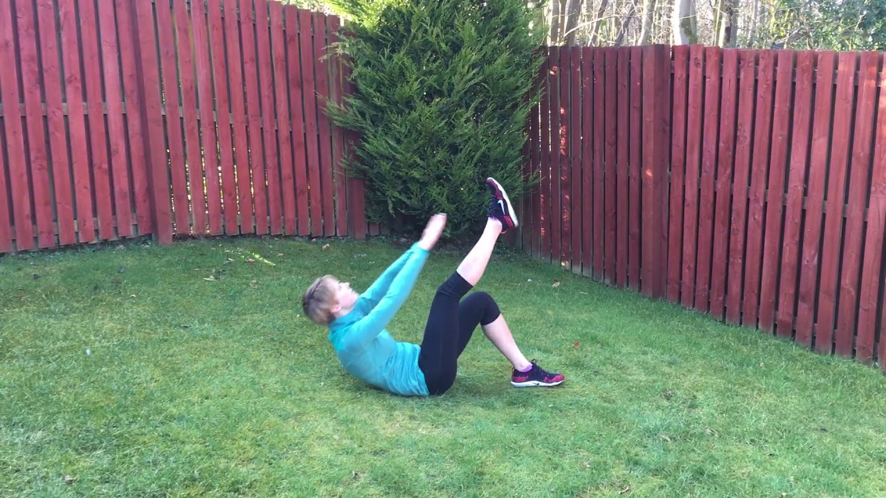 Single Leg Ab Crunch (right) - YouTube