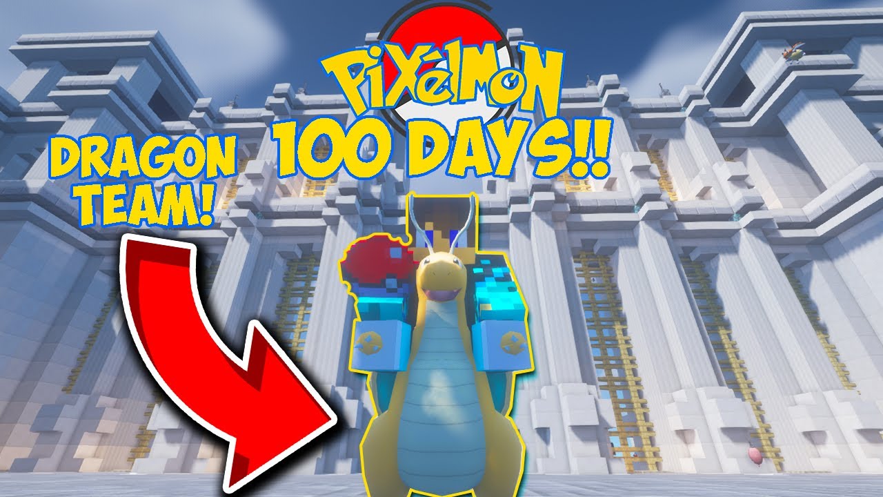 I Survived 100 Days in Pixelmon Minecraft With the BEST Dragon Team ...