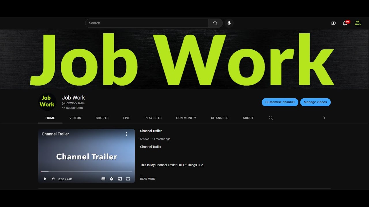 My New YouTube Channel Art | (Job Work) - YouTube