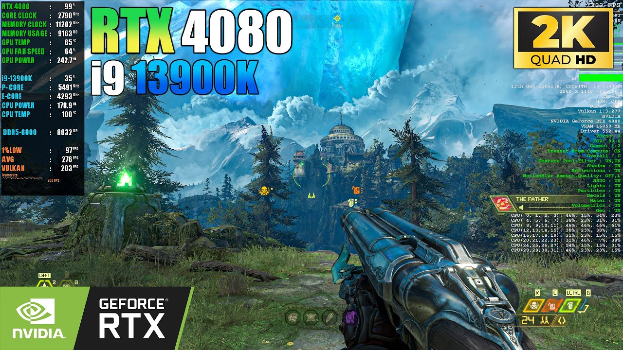 Doom Eternal : RTX 4080 16GB ( 1440p Ultra Settings / RTX ON ) - YouTube