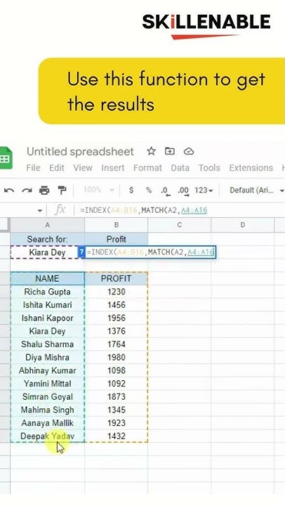 CALCULATE HOW TO USE INDEX AND MATCH FUNCTION IN EXCEL & GOOGLE SHEET | QUICK TIPS & TRICKS ...