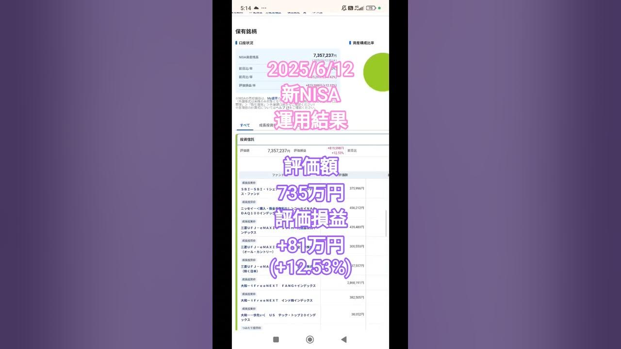2025/6/12 #資産 #投資 #NISA #株 #投資信託 #新NISA #SP500 #NISA #FANG #運用 #お金 #shorts - YouTube