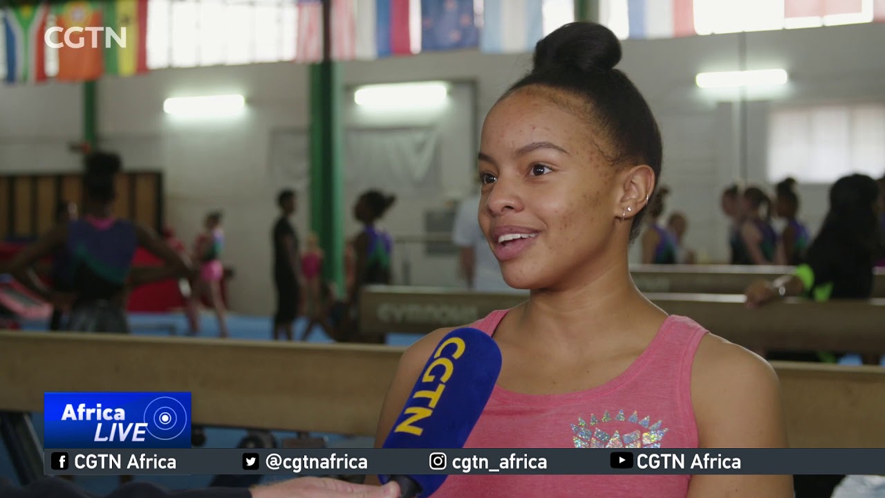 Caitlin Rooskrantz inspiring young gymnasts in South Africa - YouTube