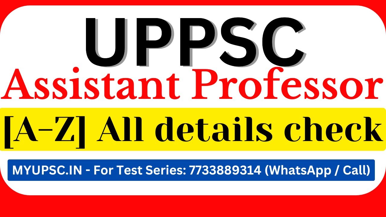 [A-Z] UPPSC GDC Assistant Professor Vacancy 2025, Old Paper ...