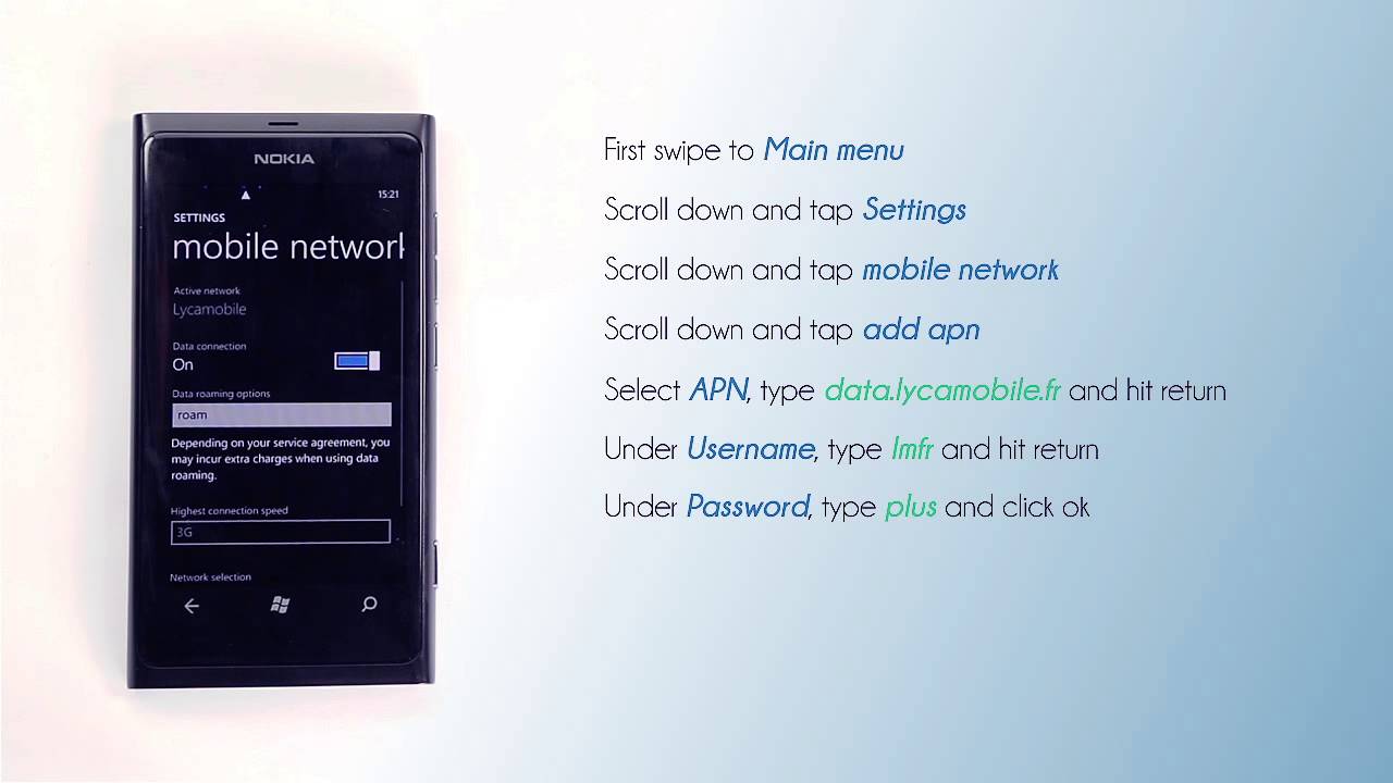 Lycamobile France - Configuration de l'internet pour Nokia - YouTube
