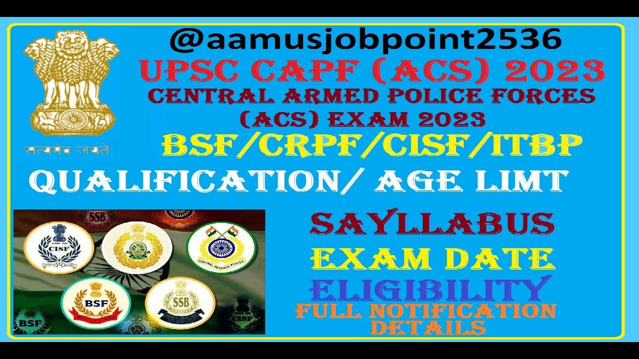 upsc capf acs exam 2023 assistant comandent in capf 2023 ...