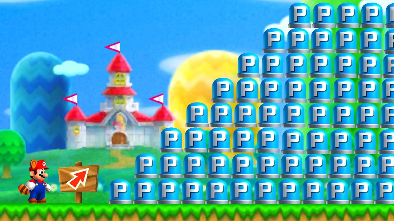 Can Mario jump over 999 P-Switches in New Super Mario Bros 2? - YouTube