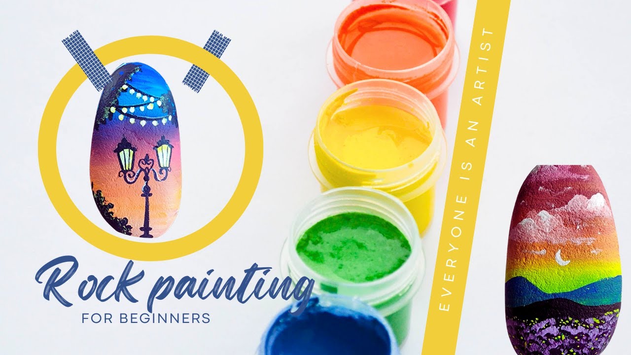 Rock painting for Beginners Step by step art compilation #stoneart # ...