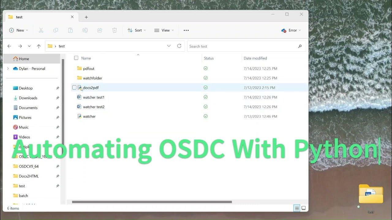 OSDC tutorial - Watch Folder Python Automation - YouTube