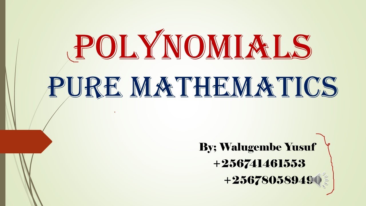 Polynomials;- Remainder, Factor Theorem & Long division (For Advanced ...